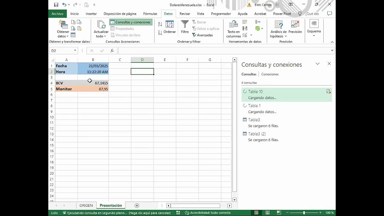 Web Scraping con Excel 2019. Leyendo tasas de dolar oficial y paralelo (Venezuela) - YouTube