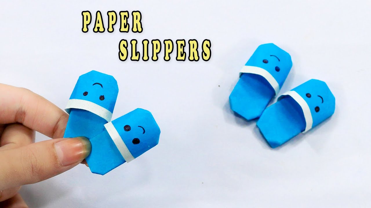 DIY MINI PAPER SLIPPERS / Paper Crafts For School / kids craft ideas ...