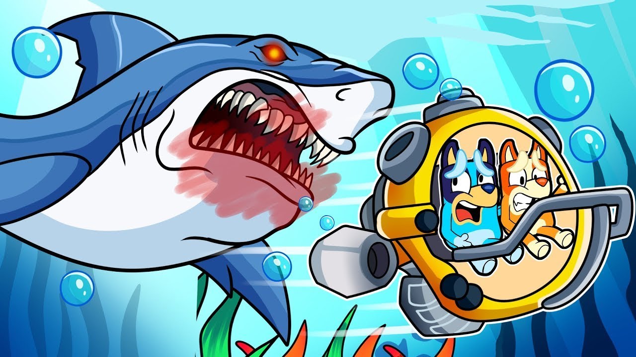BLUEY Y BINGO ESCAPAN DEL MEGA TIBURON en ROBLOX! 😨🦈 - YouTube