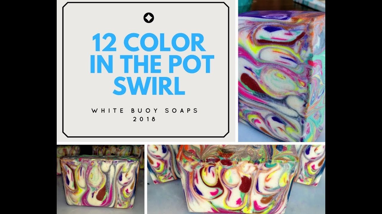 12 Color In the Pot Swirl/White Buoy Soaps/Tallow Cold Process Soap ...