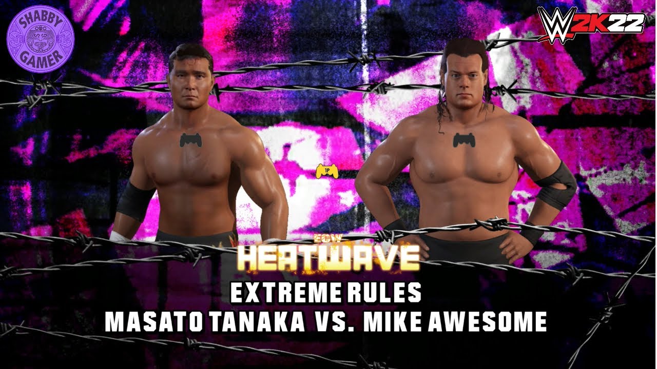 Mike Awesome Vs Masato Tanaka - #ecw #heatwave - #wwe2k22 - YouTube