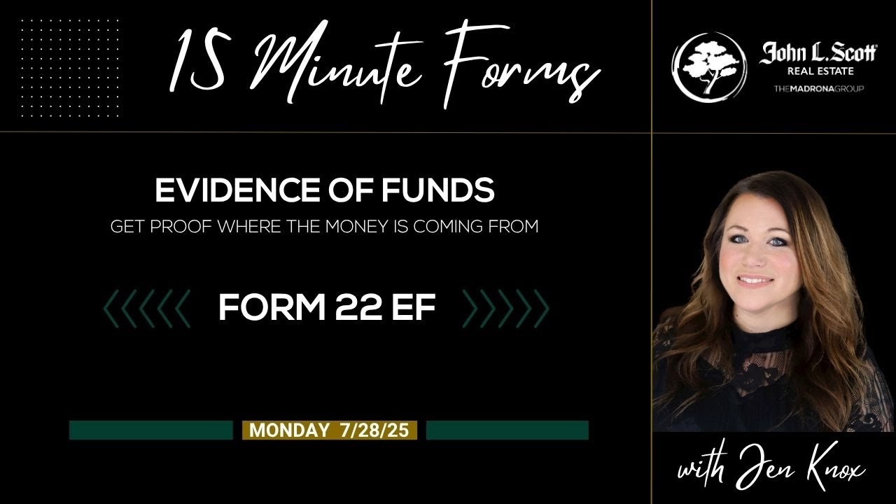 Evidence of Funds Form 22EF Explained for WA Real Estate Offers - YouTube