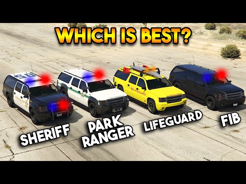 GTA 5 ONLINE : SHERIFF VS PARK RANGER VS LIFEGUARD VS FIB