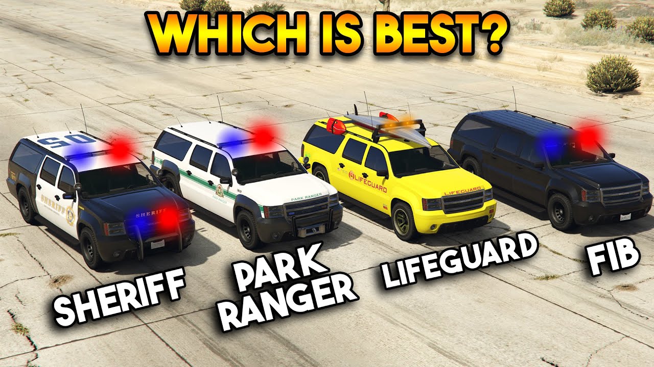 GTA 5 ONLINE : SHERIFF VS PARK RANGER VS LIFEGUARD VS FIB - YouTube