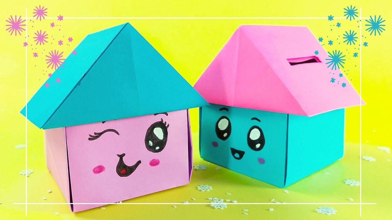DIY Mini Paper Coin Bank | Origami Paper Craft | Easy Kids Craft Ideas ...