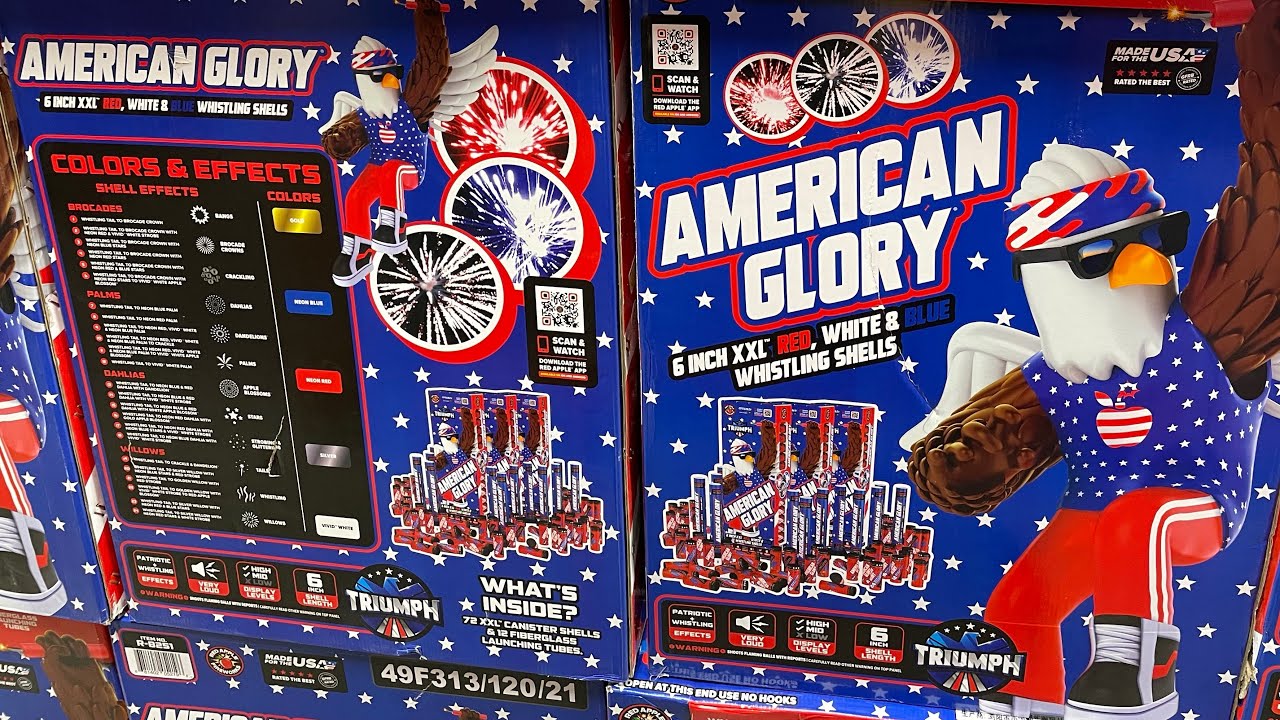 RED APPLE FIREWORKS 🍎 AMERICAN GLORY 🇺🇸 6 INCH XXL SHELLS 4K 60FPS ...