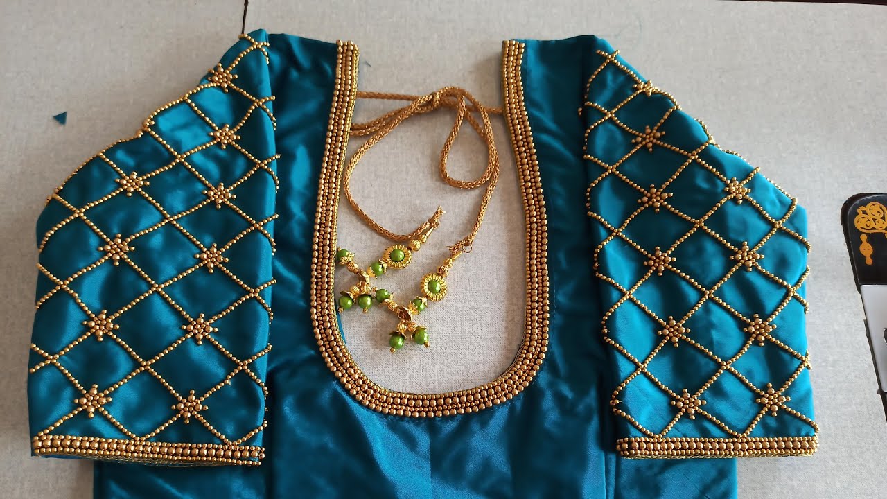 Simple and easy maggam work/ design blouse design/ mathammudu work ...