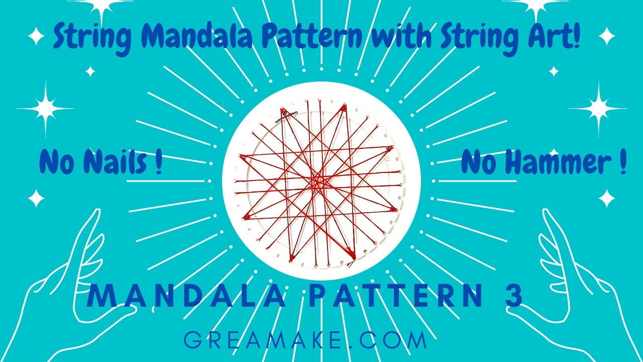 DIY Simple MANDALA Pattern 3 String Art without Nails and Hammer ! Math STEM Activity Tutorial ...