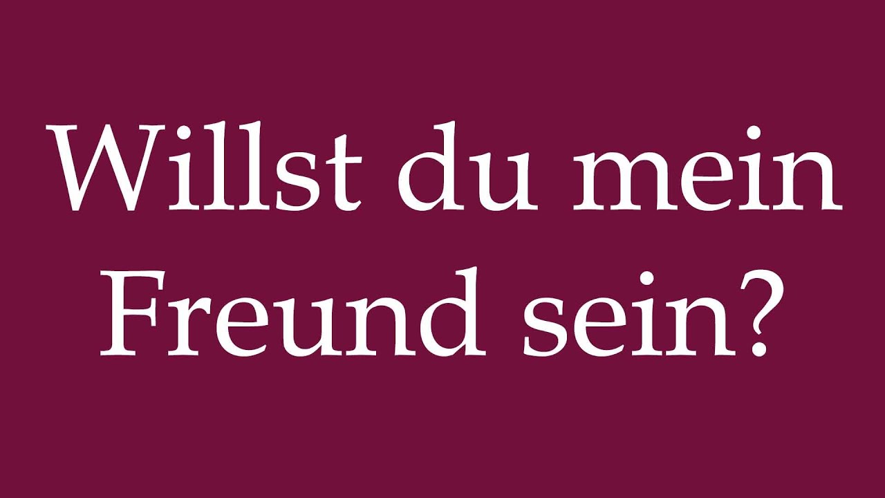 How to Pronounce ''Willst du mein Freund sein'' (Do you want to be my ...