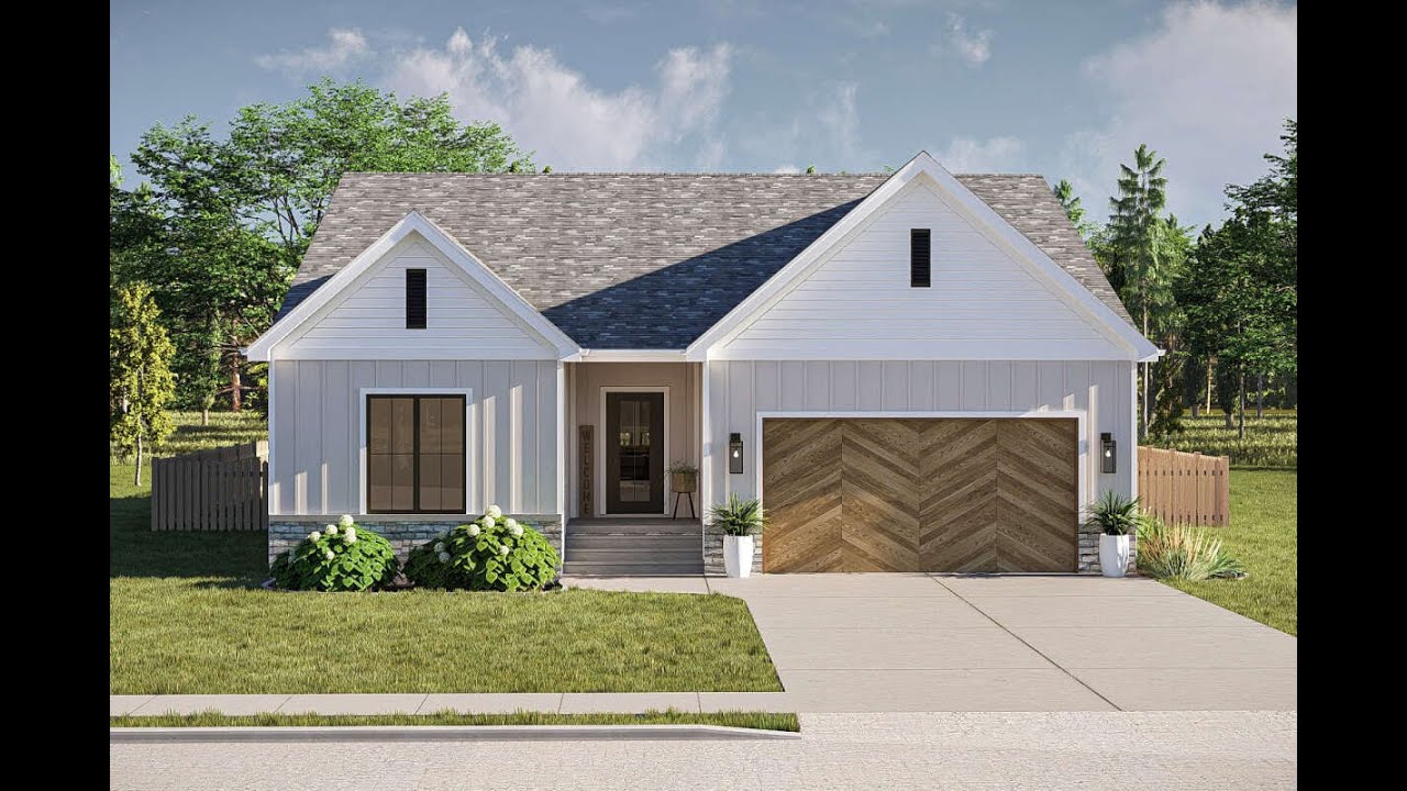 Simple Modern Farmhouse Plan | Virtual Tour | Plan 963-01194 - YouTube