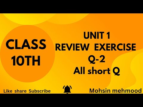 10th Class Math | Unit 1 Review Exercise Q-2 All Short Questions | 10th ...
