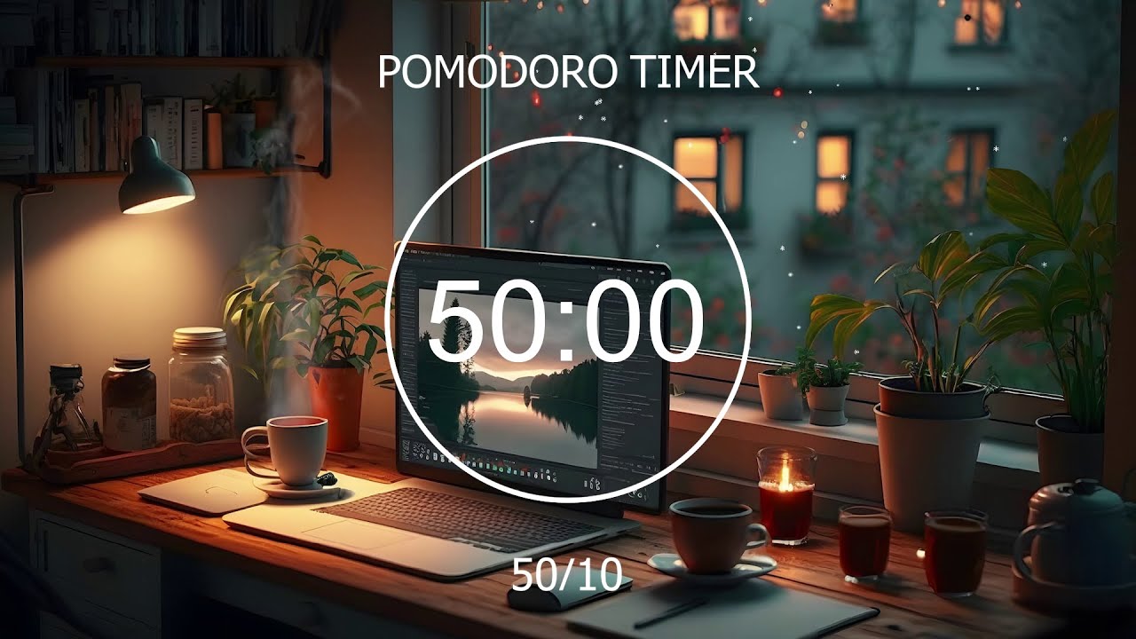 8-Hour Study With Me • 50/10 Pomodoro Timer - Lofi Mix • Effectively ...