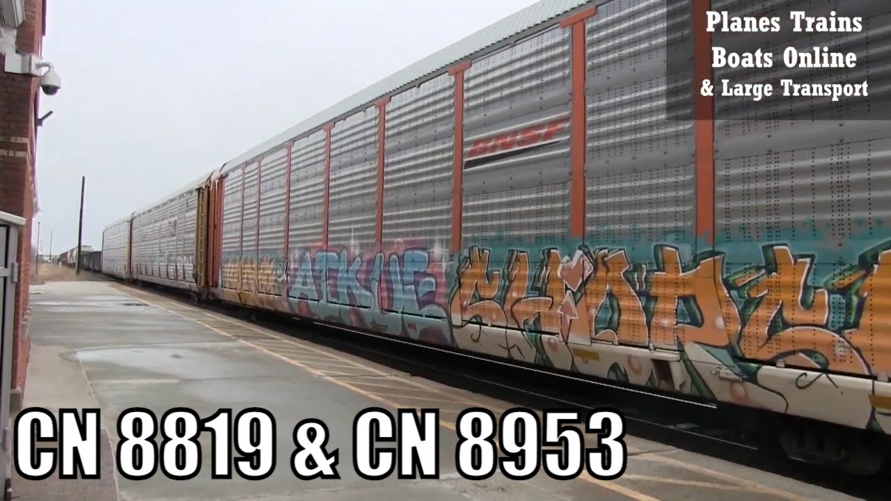 CN M301 Manifest Train CN 8819 & CN 8953 Locomotives Strathroy Sub - YouTube