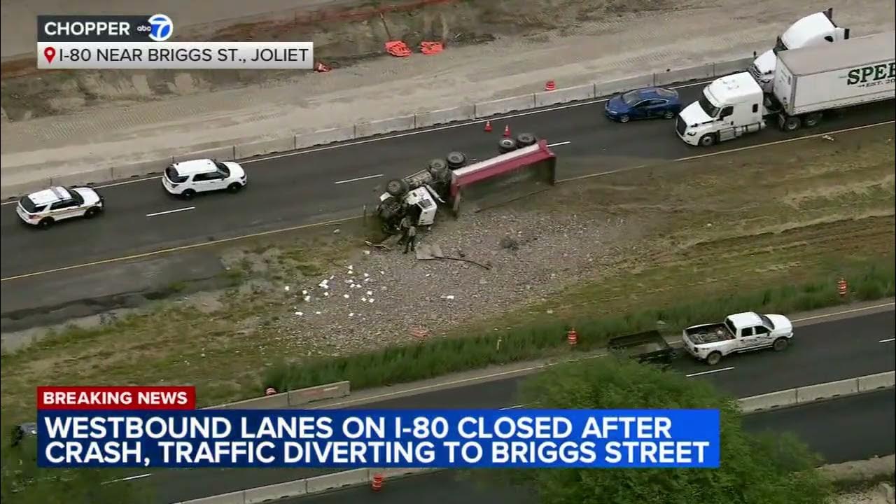 Truck driver ejected in I-80 crash in Joliet - YouTube