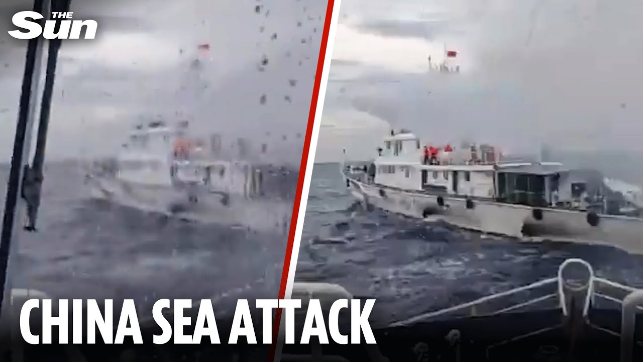 'Aggressive’ Chinese Ship ATTACKS Filipino boat with water cannons in ...