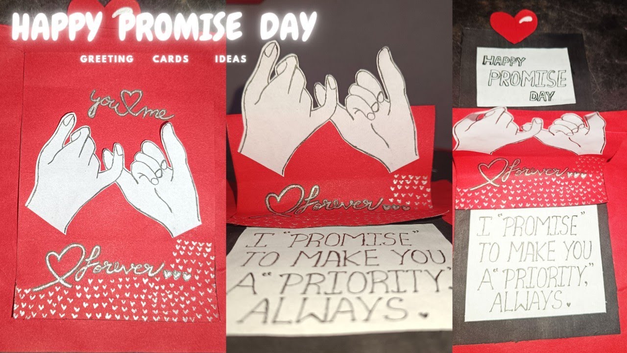 HOW TO MAKE PROMISE DAY GREETING CARDS.!! #diy #valentineweek # ...