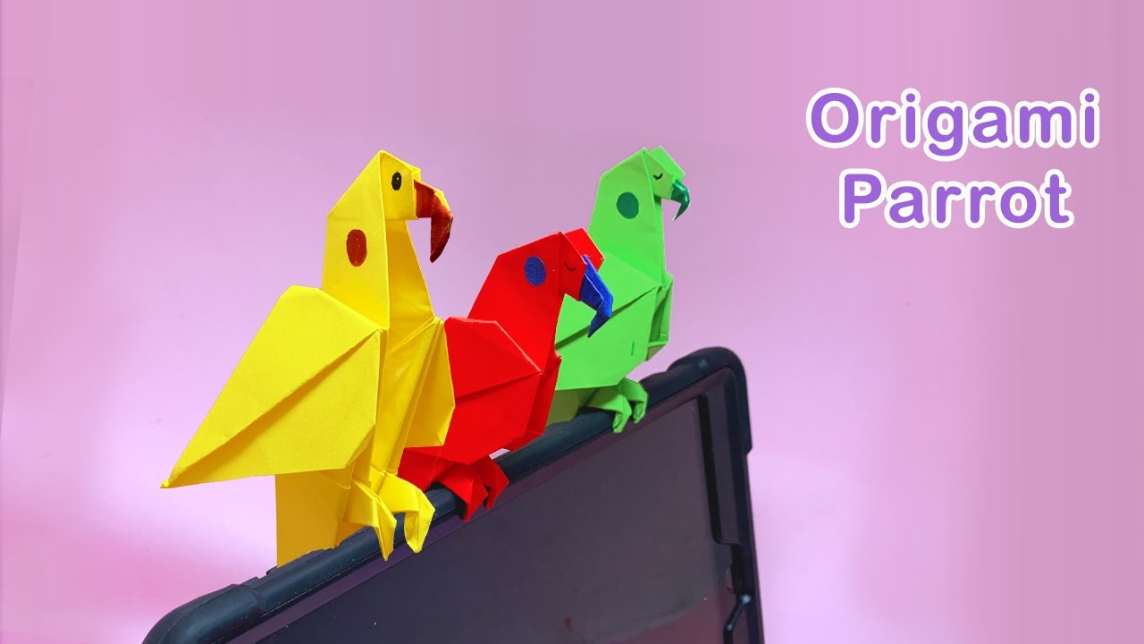 Origami Parrot that sits on your Finger/ easy step-by-step instructions ...