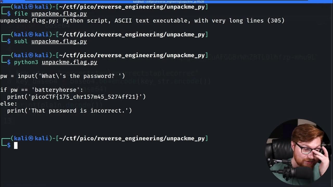 Decrypting Packed Python Code (PicoCTF 2022 #28 'unpackme.py') - YouTube