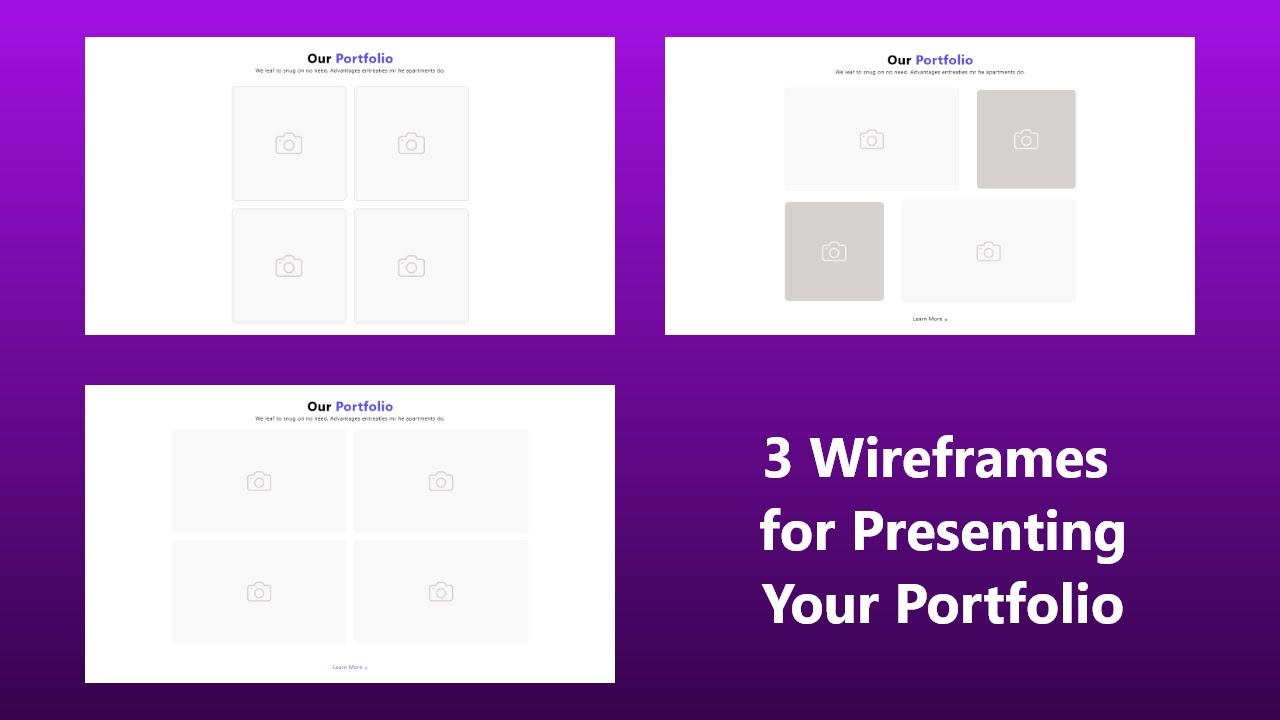 3 Wireframes for Presenting your Portfolio | wireframe Design Tutorial ...