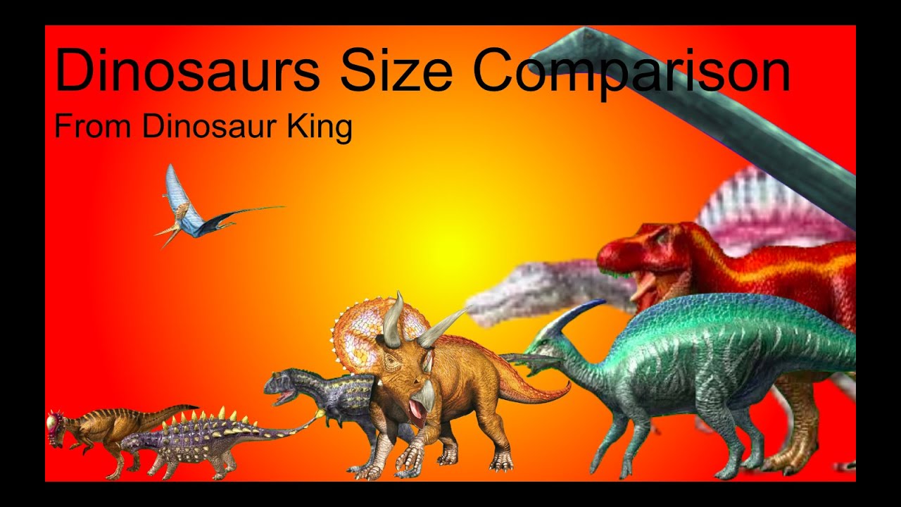 Dinosaurs Size Comparison From Dinosaur King - YouTube