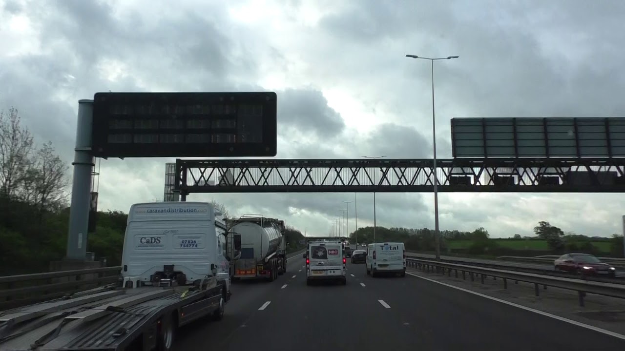 Driving Southbound On The M5 Motorway From J7 Worcester To J11A ...