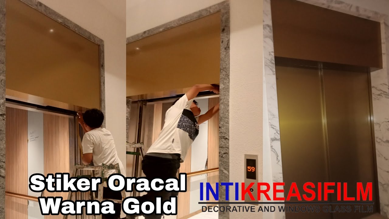 Oracal Gold - Pemasangan Sticker Oracal Warna Gold Pada Lift #sticker # ...