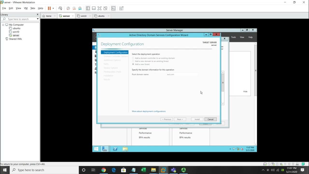 12. Installing domain controller at Windows server to create active directory - YouTube