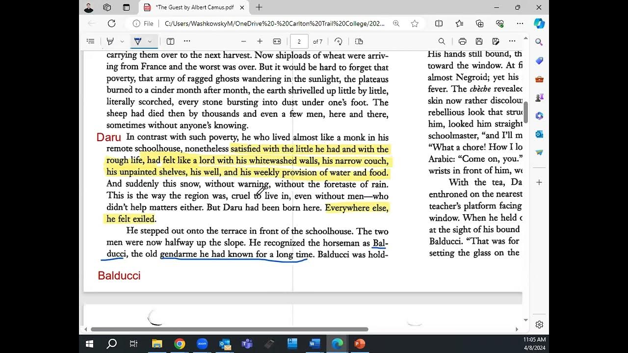 ELA B30 - The Guest by Albert Camus - YouTube