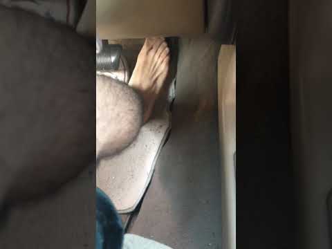 Male Pedal Pumping barefoot in the Jeep