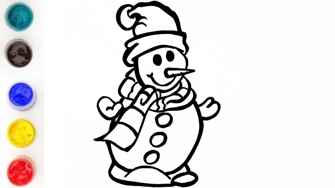 Snow Man, Winters | Drawing for Kids | Let’s Draw Together | - YouTube