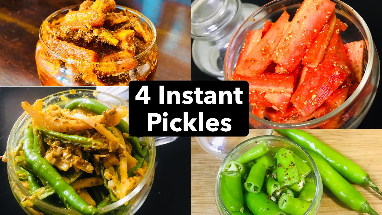 4 Instant Pickle Recipes | Carrot, Ginger, Mix Pickle | Aarums Kitchen ...