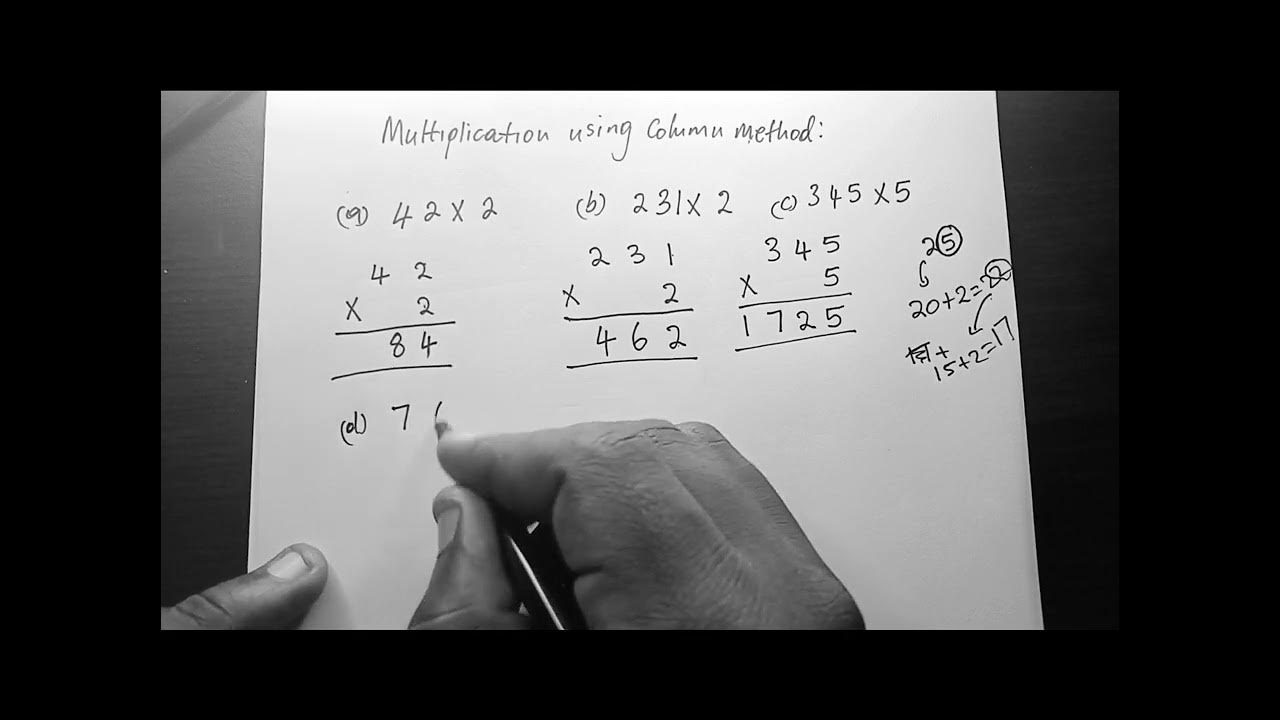 Multiply using column method - grade 6, 7, 8 - YouTube