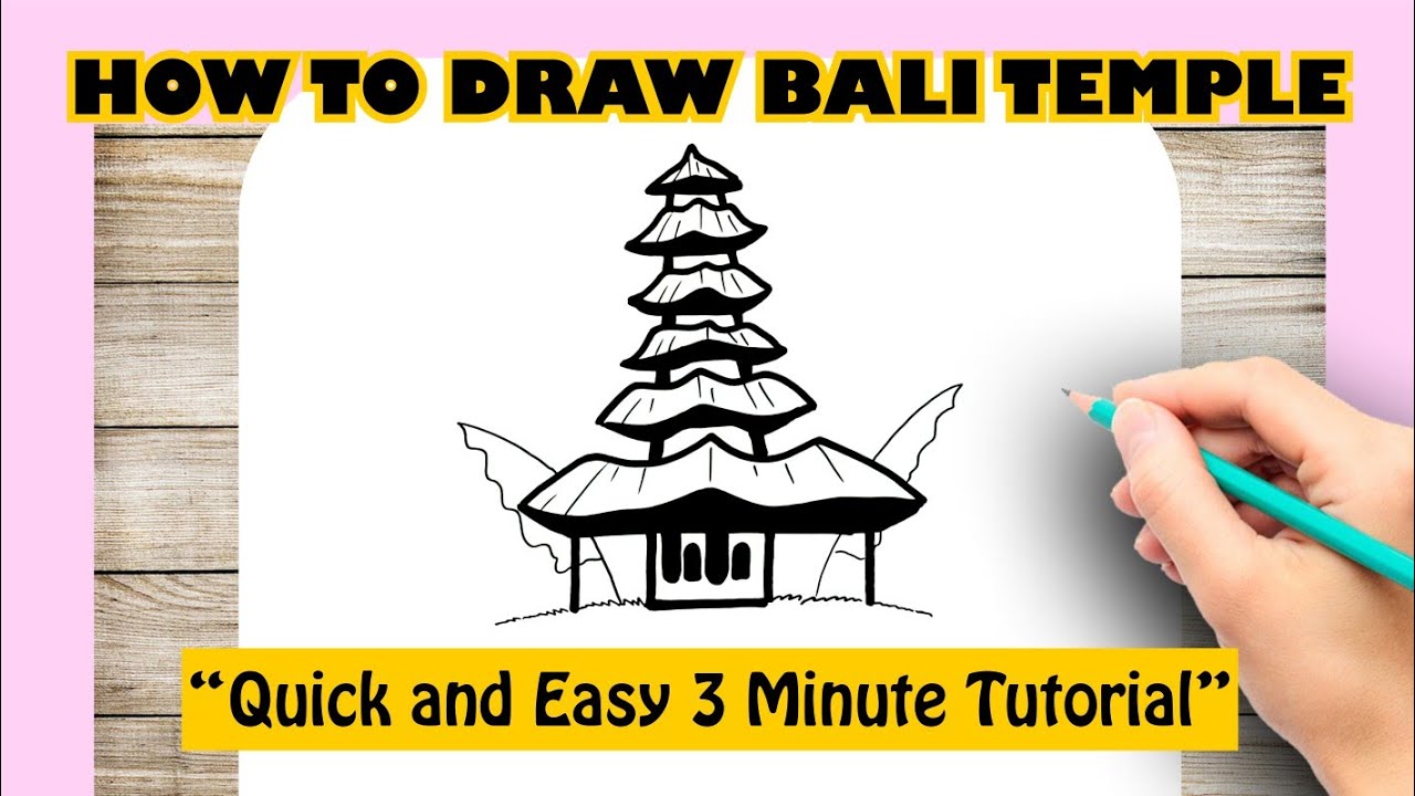 How to Draw Bali Temple - YouTube