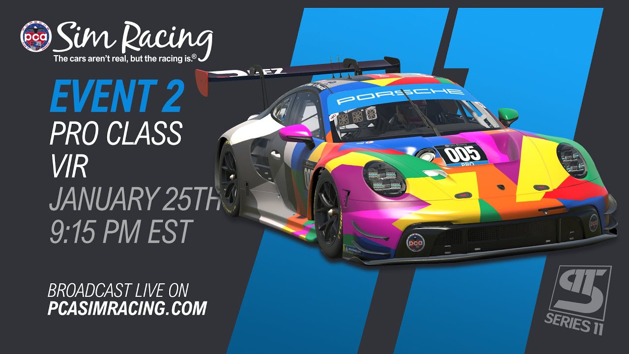 PCA Sim Racing | Series 11 - Pro Event 2 | VIR - YouTube