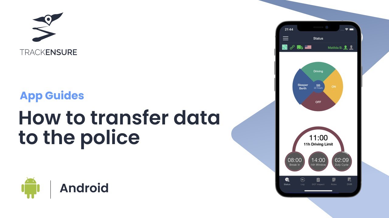 Android. Transfering logbook data to the police - YouTube