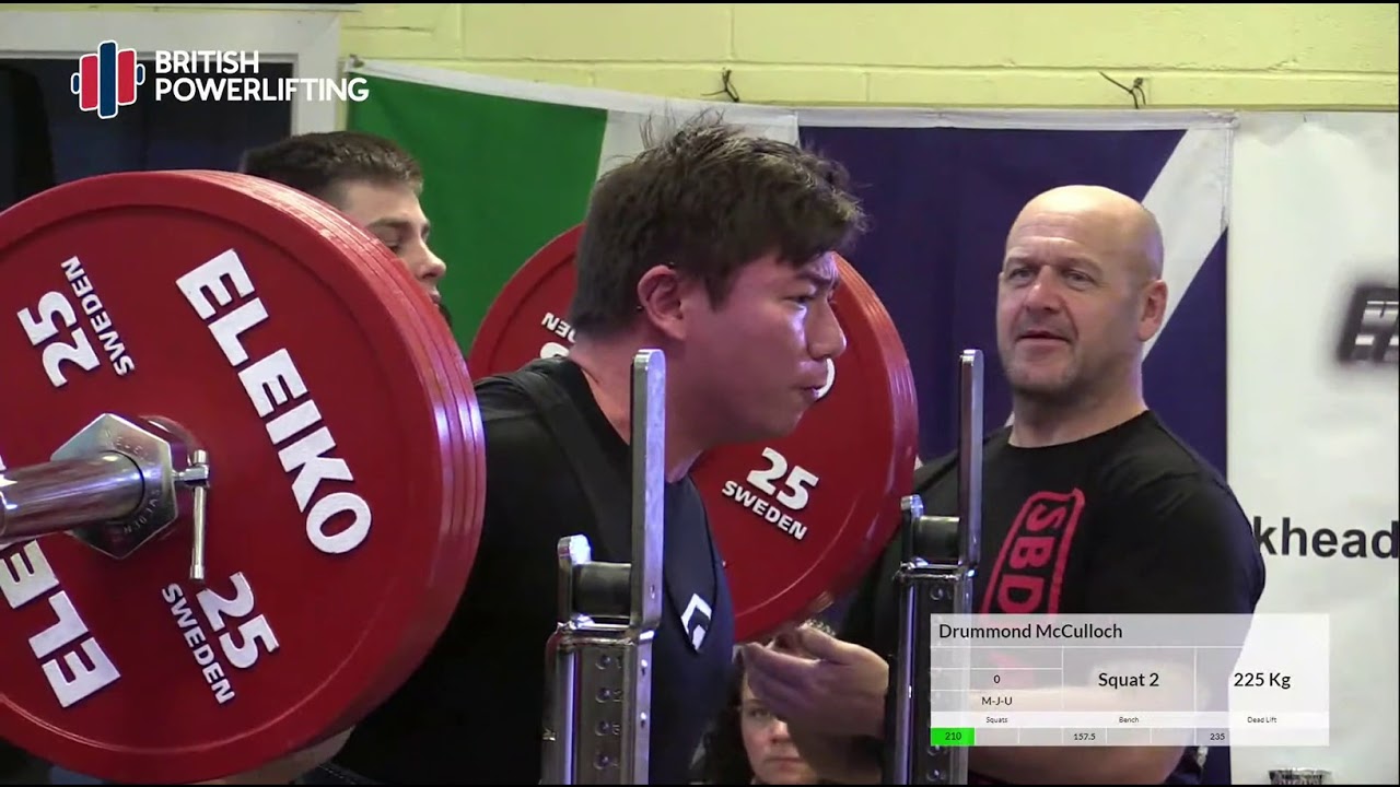 225kg 2nd Squat British Jnrs 2019 - YouTube