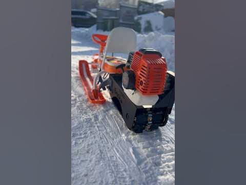 Снегокат с мотором #мотоснегокат #детскийснегоход #покатушки - YouTube