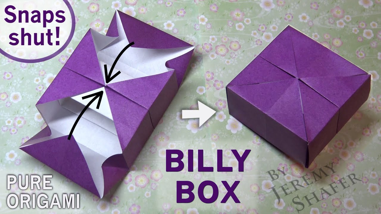 Origami Billy Box - It Snaps Shut! - YouTube