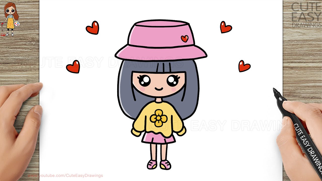 How to Draw a Cute Little Girl, Easy Drawings @CuteEasyDrawings - YouTube