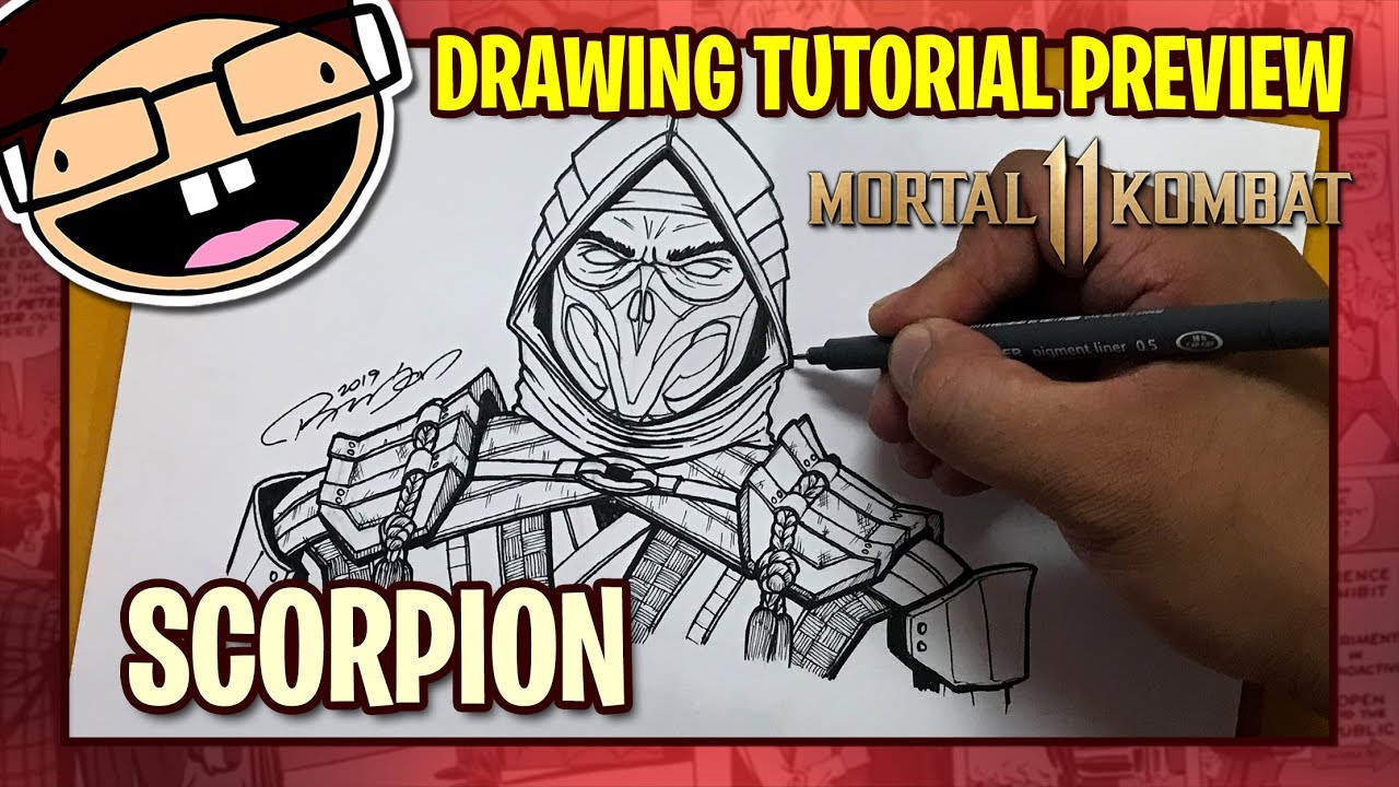 [PREVIEW] How to Draw SCORPION (Mortal Kombat 11) | Narrated Easy Step-by-Step Tutorial - YouTube