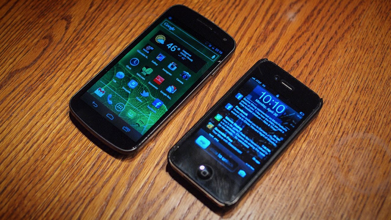 The iPhone 5 vs 5 New Google Nexus Devices - YouTube