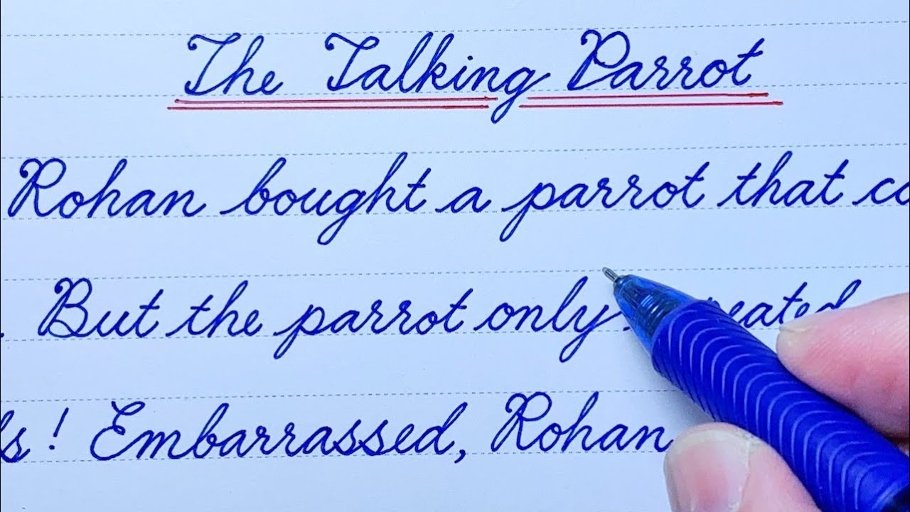 The Talking Parrot | English Moral Story | Cursive Writing Practice ...