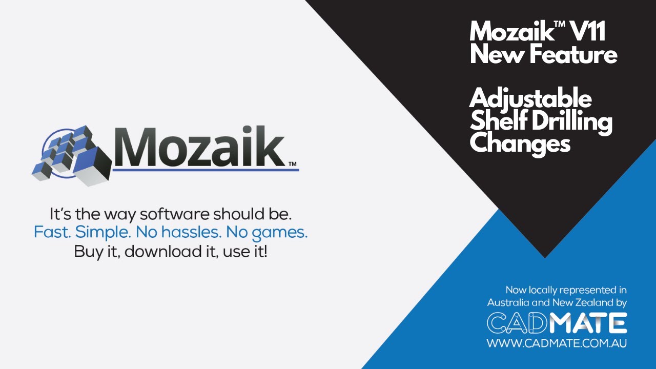 Mozaik V11 New Feature: Adjustable Shelf Drilling Changes - YouTube