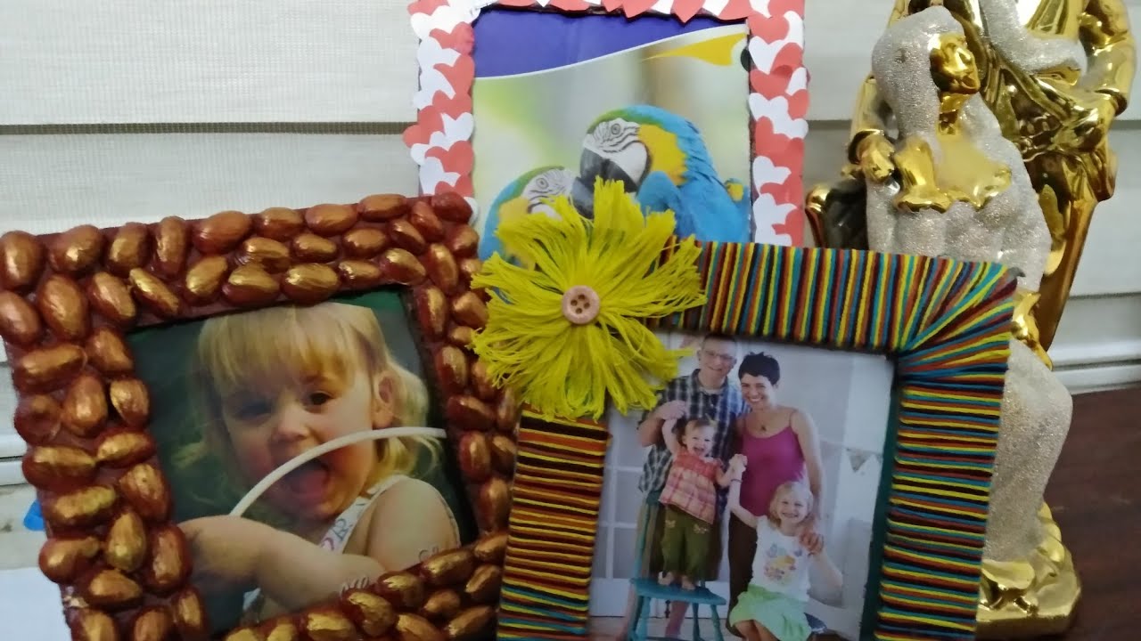 PHOTO FRAMES 3 AWESOME DIY IDEAS USE PISTA SHELL EMBROIDERY THREADS ...