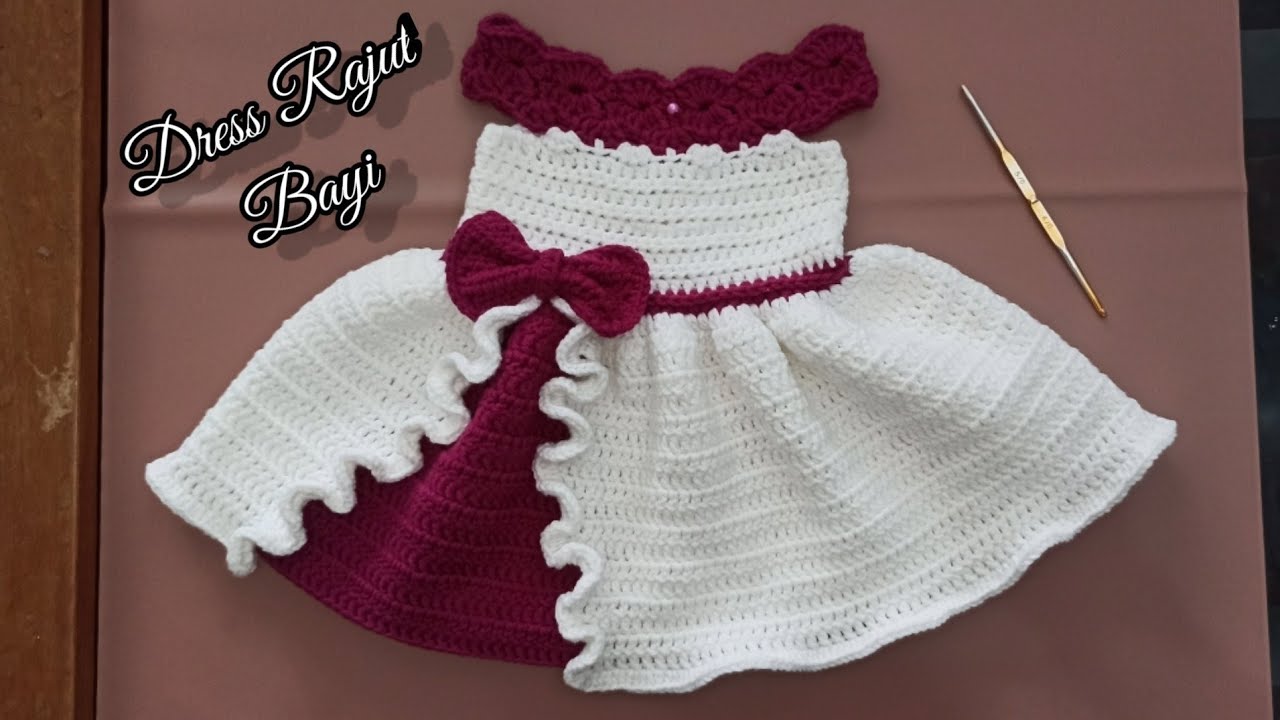 DRESS RAJUT BAYI usia 0-1th | crochet baby dress - YouTube