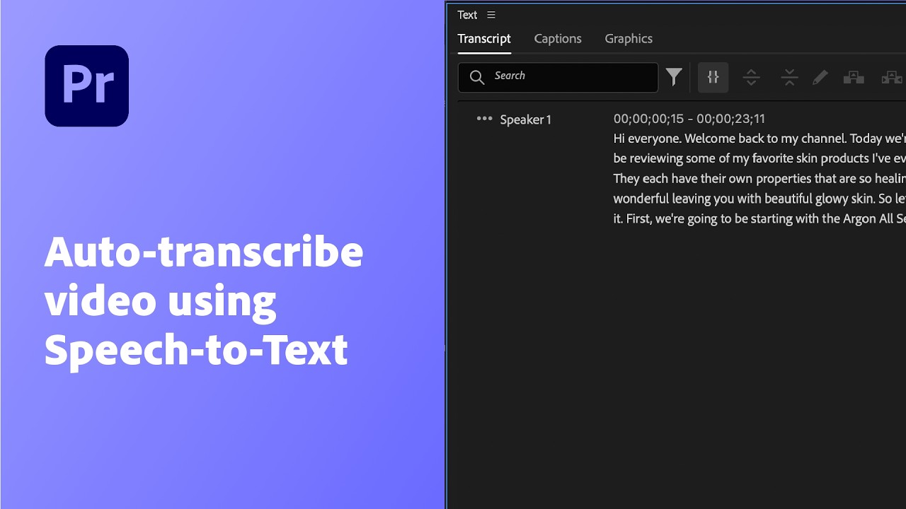 How to Auto-Transcribe Video in Adobe Premiere | Speech-to-Text ...