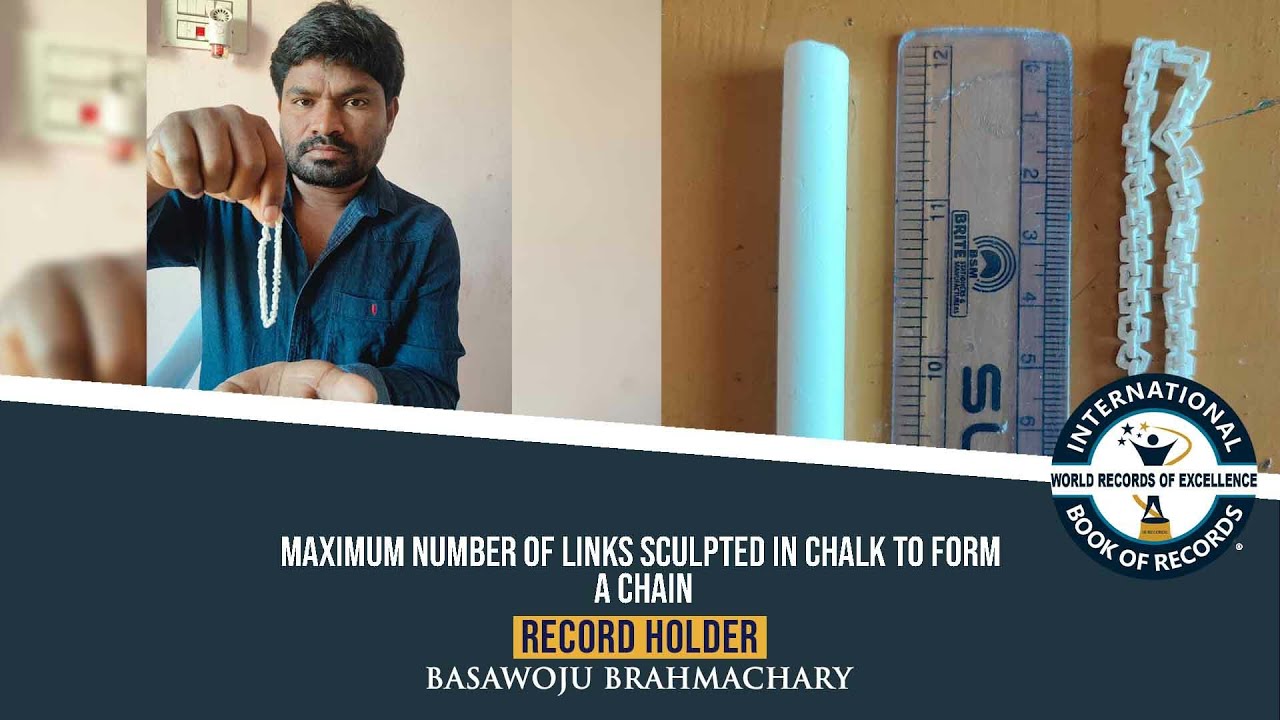 MAXIMUM NUMBER OF LINKS SCULPTED IN CHALK TO FORM A CHAIN - YouTube