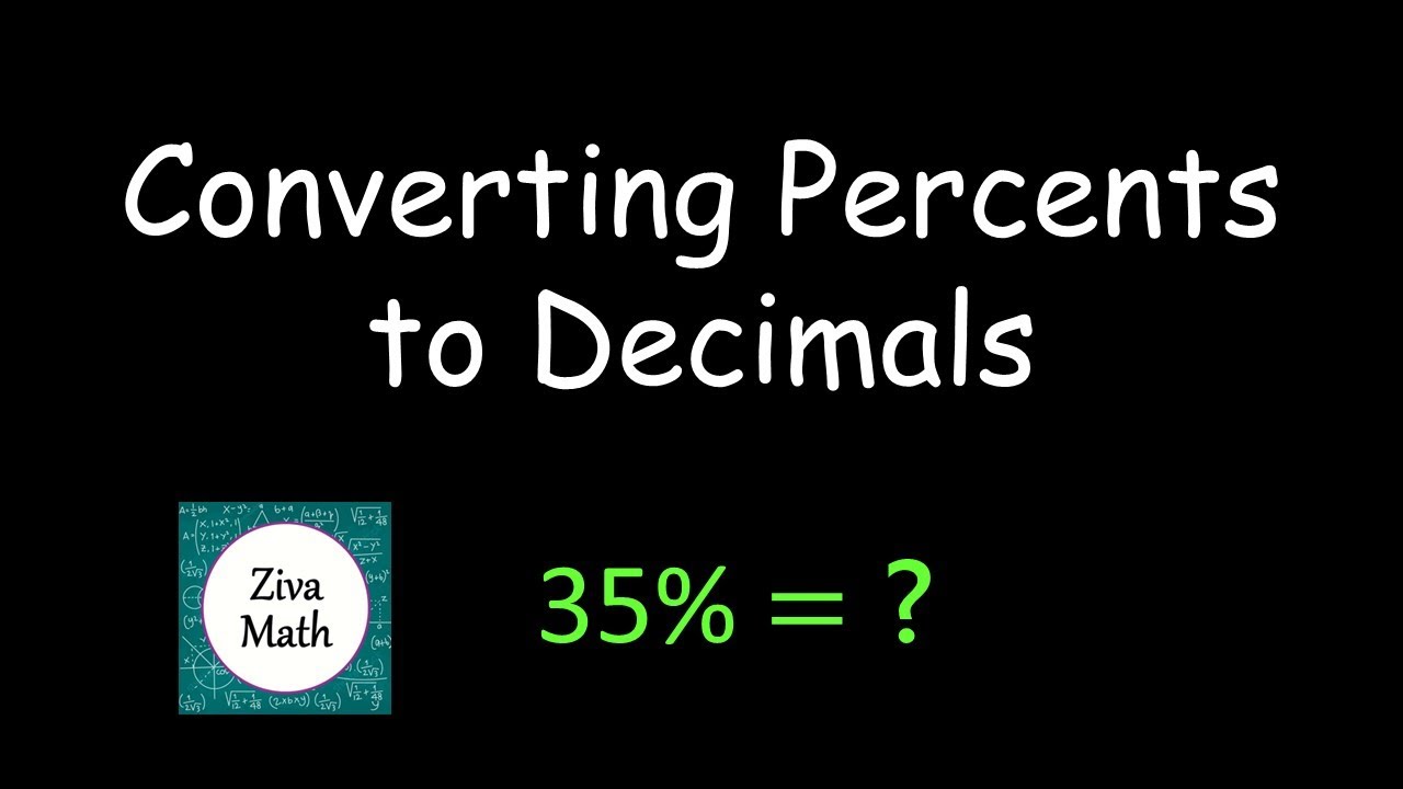 How to Convert Percents to Decimals | Percent to Decimal - YouTube