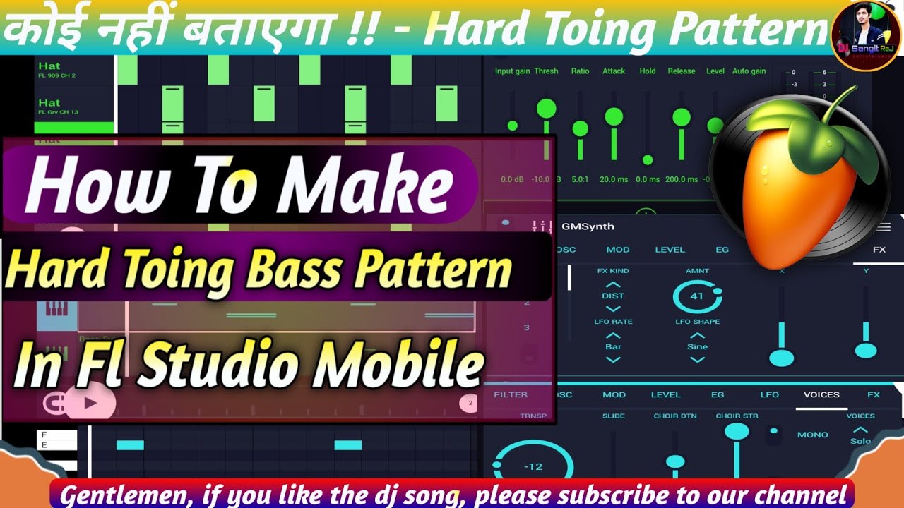 How To Make Hard Toing Bass Pattern in fl studio mobile || Toing Bass ...