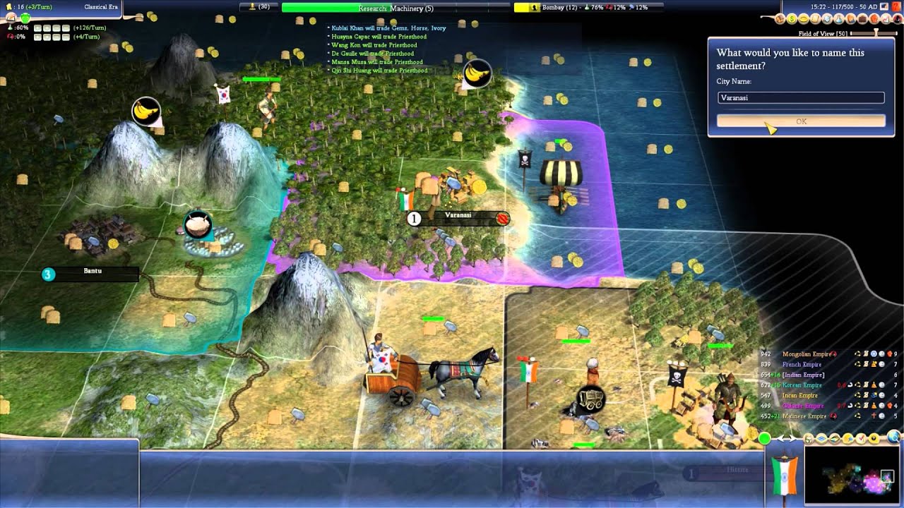 Let's Play Civilization IV: Beyond the Sword 01 Part 05 (Ghandi, Kaiser ...